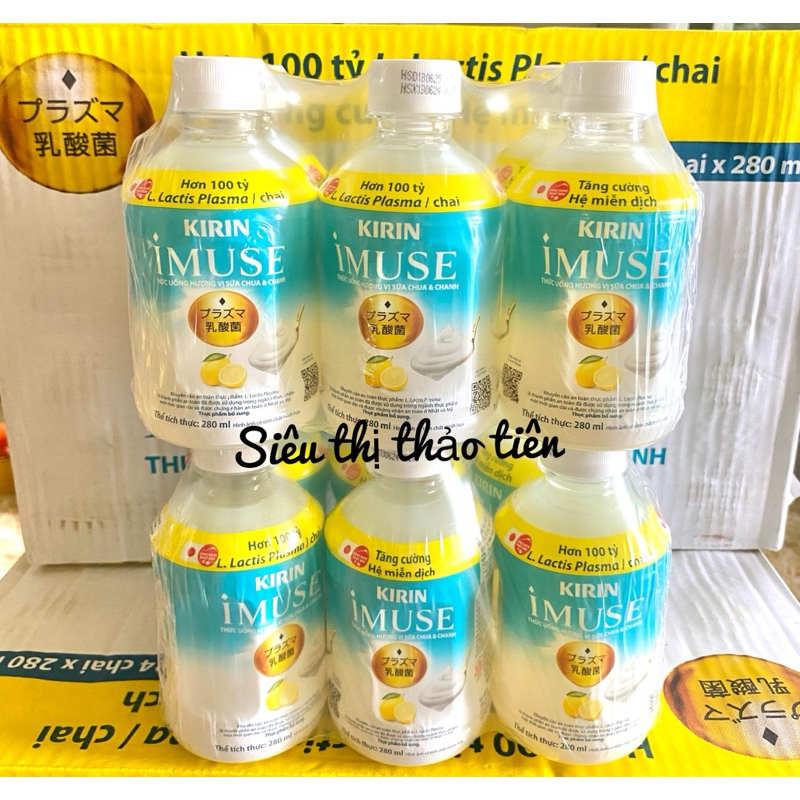 Lốc 6 chai nước uống Kirin Imuse vị sữa chua và chanh 280ml | Shopee Việt Nam