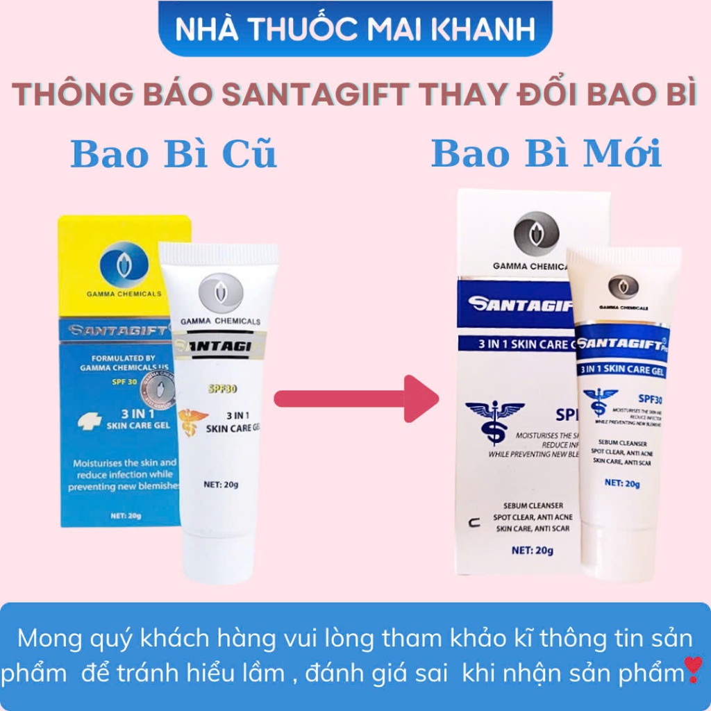 Gel Mụn Santagift Giảm Thâm, Ngừa Mụn, Thông Thoáng Lỗ Chân Lông 20g ...