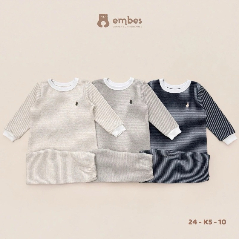 Bộ Thu Đông EMBES Phối Kẻ Ngang Cho Bé 8kg đến 18kg | Shopee Việt Nam