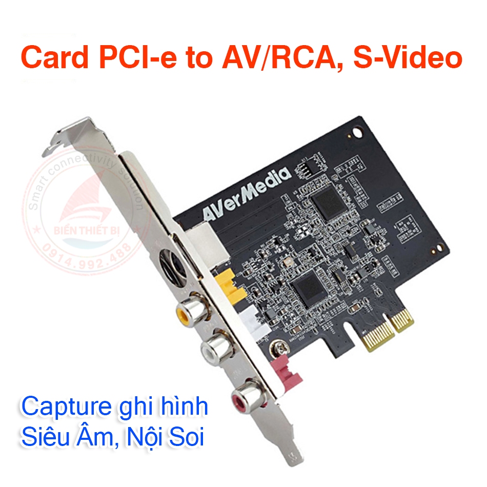 Card PCI-e to AV RCA S-Video AverMedia C725 C725B chup hình siêu âm nội ...