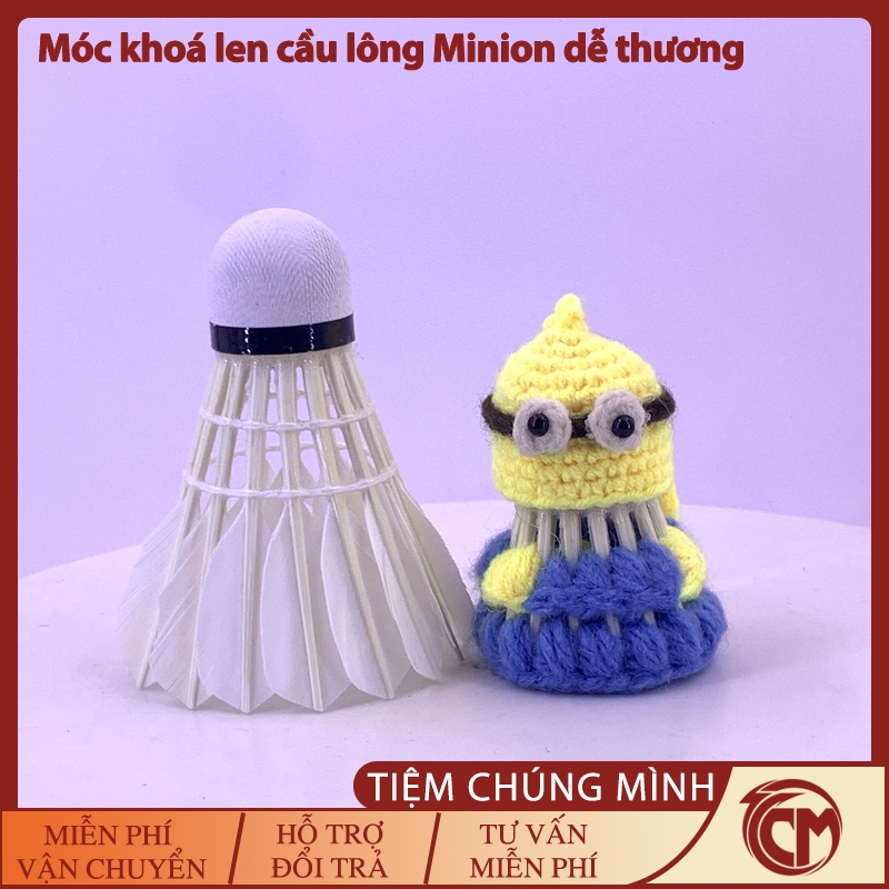 Móc khóa cầu lông nhân vật minion bằng len handmade - TCM | Shopee Việt Nam