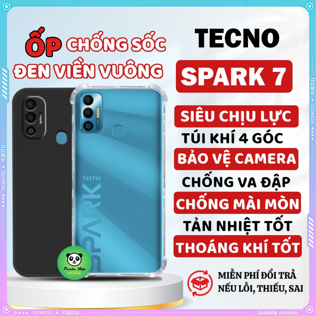Ốp Lưng Tecno Spark 7, 7T cạnh vuông / Vỏ điện thoại bảo vệ camera toàn ...