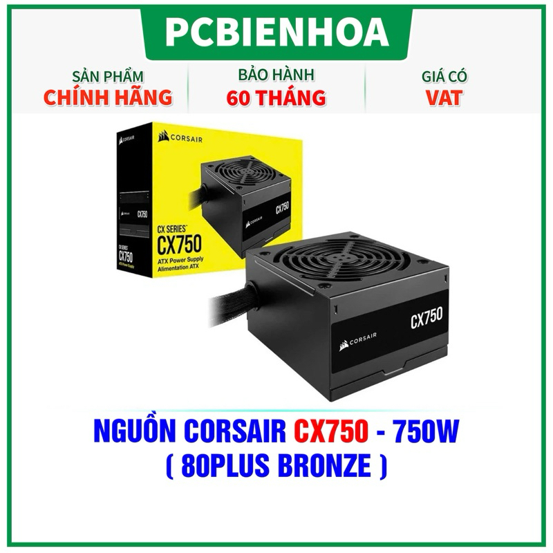 Nguồn máy tính Corsair CX750 - 80 Plus Bronze (750W) CP-9020279-NA-36T | Shopee Việt Nam