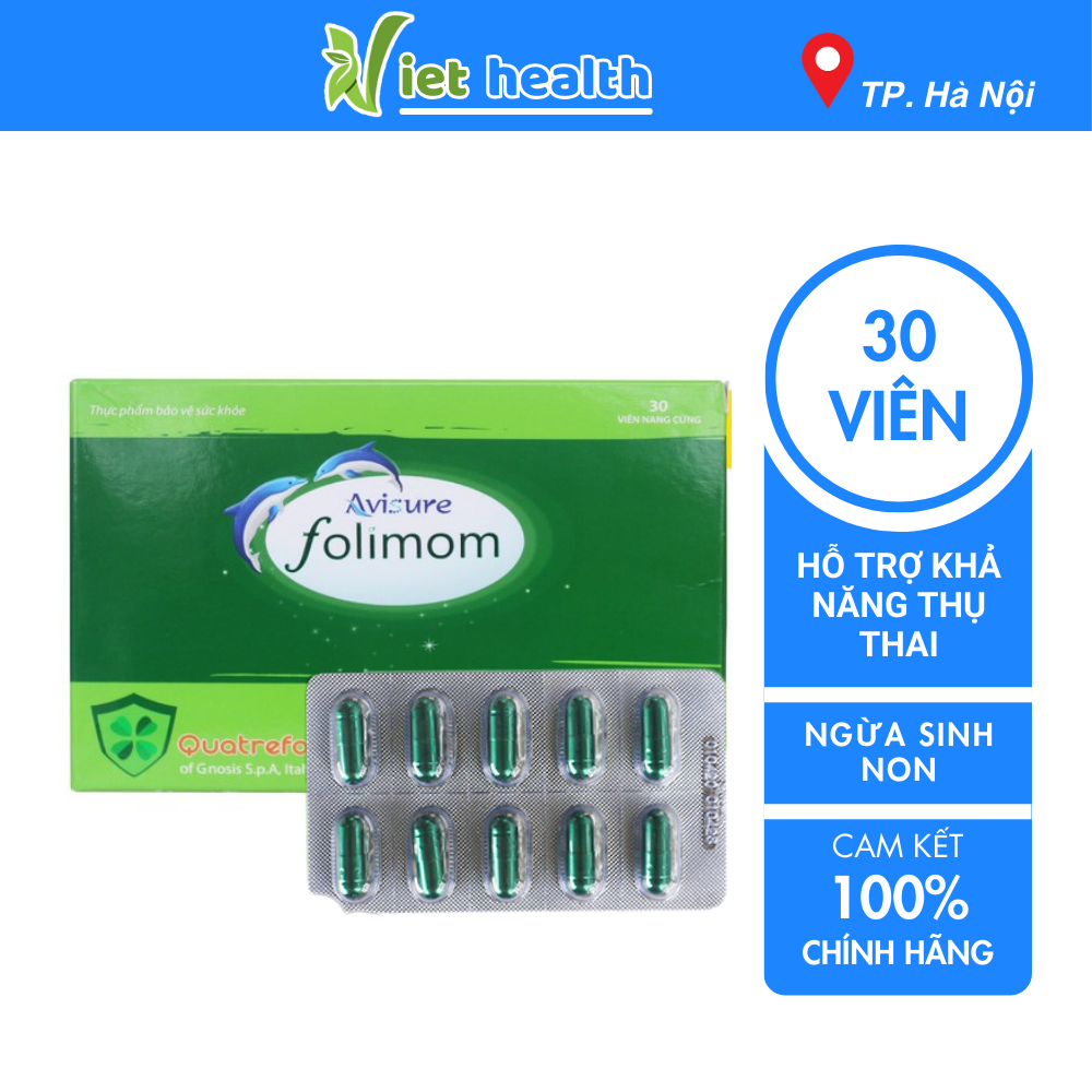 Viên uống bổ trứng cho phụ nữ chuẩn bị mang thai Avisure Folimom 5-MTHF ...