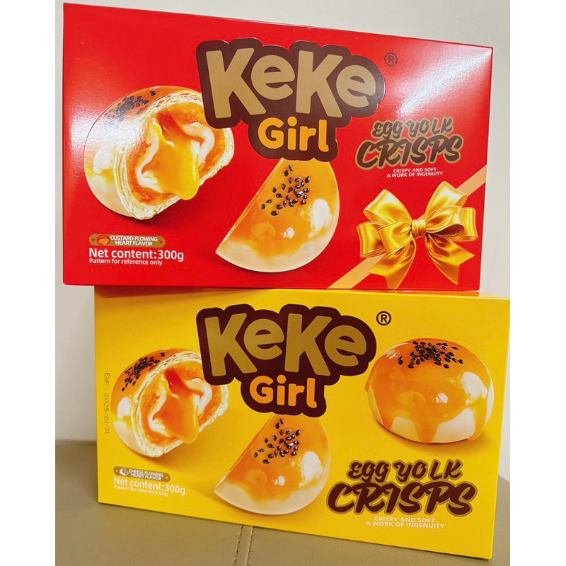 BÁNH TRỨNG CHẢY NGÀN LỚP KEKE GIRL HỘP 300G NHÂN PHÔ MAI CHẢY/ TRỨNG CHẢY/ BÁNH LÒNG ĐỎ TRỨNG ...