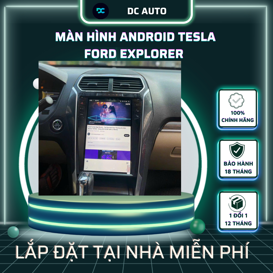 Màn Hình Android cho xe TESLA Ford Explorer | 12.1 Inch | RAM 4GB ROM ...