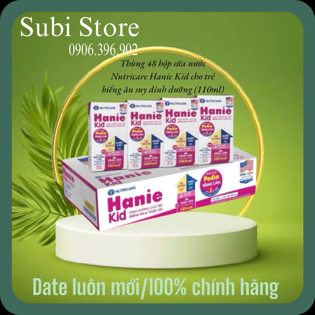 Thùng 48 Hộp Sữa Nước Nutricare Hanie Kid 110ml Cho Trẻ Biếng Ăn ...