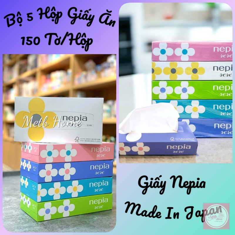 Set 5 hộp giấy ăn 150 tờ Nepia | Shopee Việt Nam