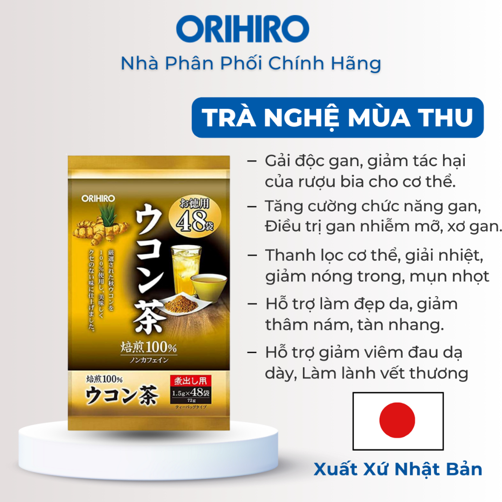 Trà nghệ mùa thu Orihiro 48 gói Hỗ trợ giải độc gan - NPP Chính Hãng ORIHIRO | Shopee Việt Nam