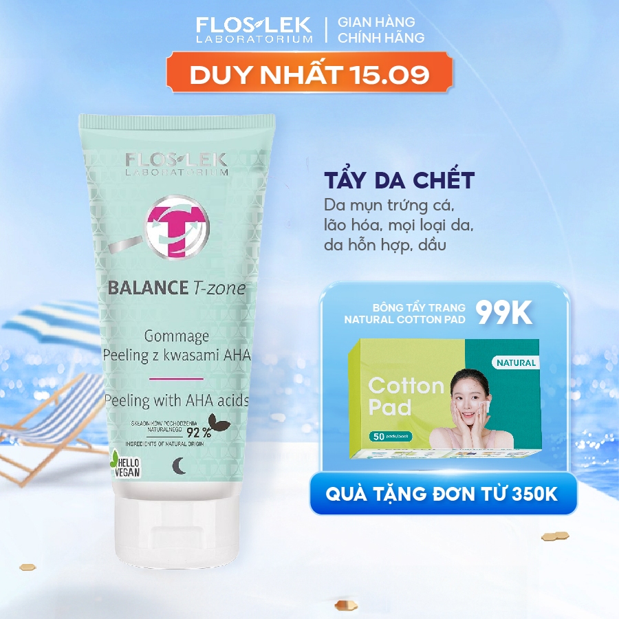 Tẩy da chết Floslek Balance T Zone Gommage Peeling Aha Acids - Floslek 125ml | Shopee Việt Nam