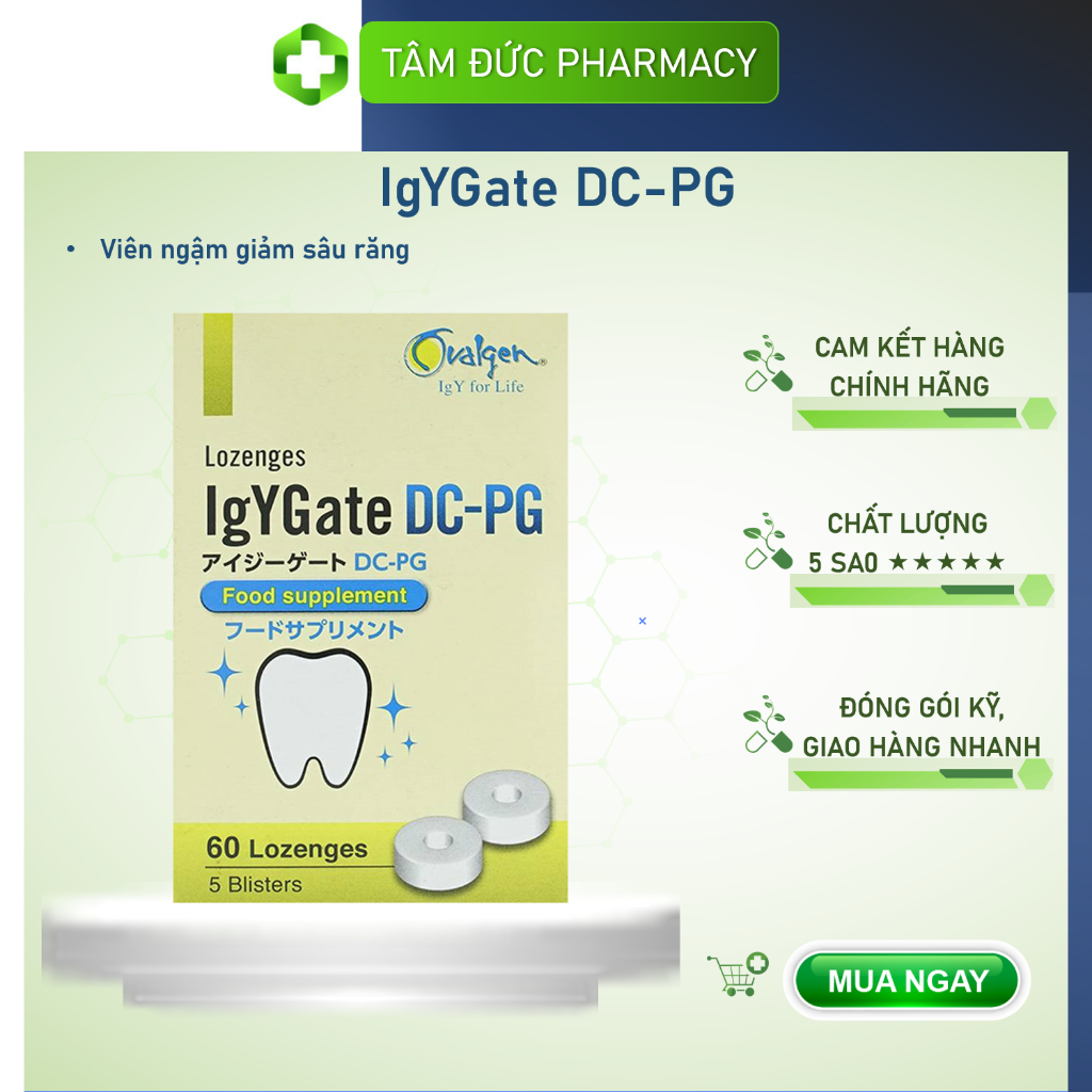 Viên Ngậm Chống Sâu Răng Ovalgen IGYGATE DC-PG 60 Viên - Nhật Bản ...