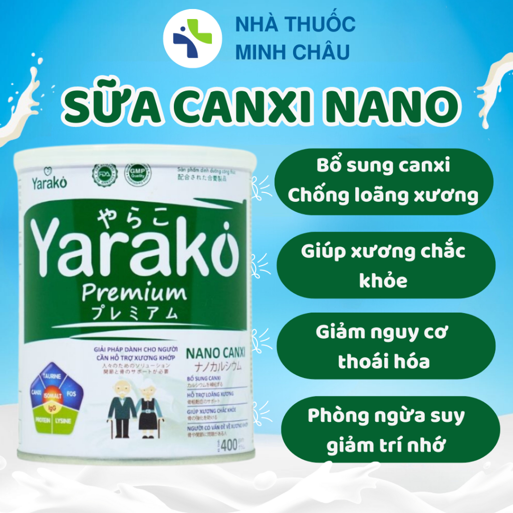 Sữa Canxi Cho Người Già YARAKO PREMIUM NANO CANXI Dành Cho Người Cần Hỗ Trợ Xương Khớp | Shopee ...