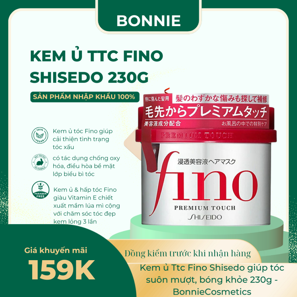 Kem ủ Ttc Fino Shisedo giúp tóc suôn mượt, bóng khỏe 230g | Shopee Việt Nam