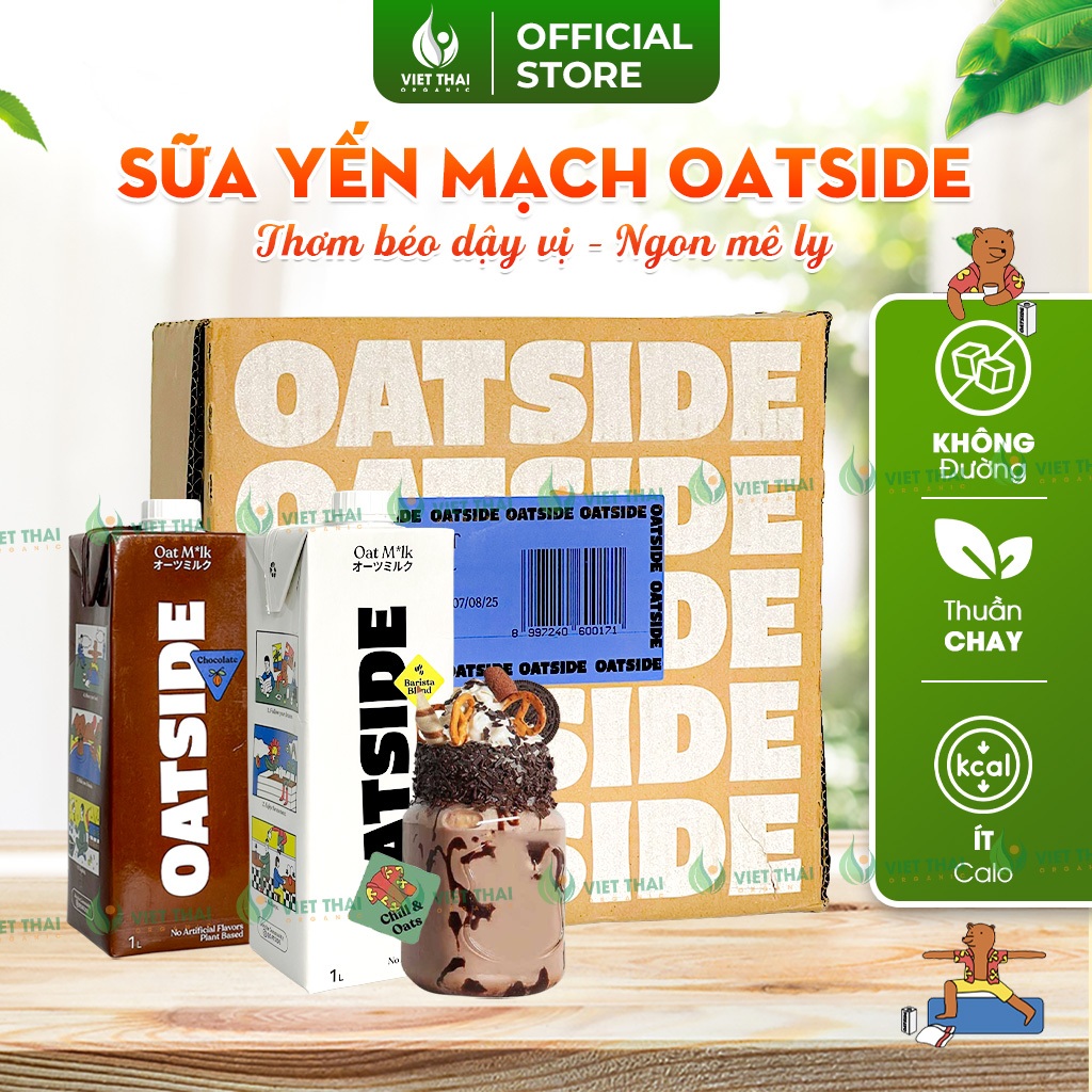 [THÙNG NGUYÊN] Sữa Yến Mạch Oatside Không Đường Vị Truyền Thống & Choco Thơm Béo Việt Thái ...