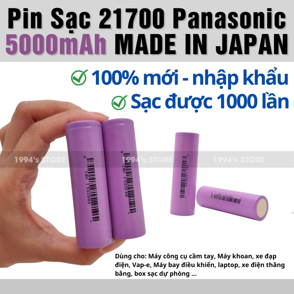 Pin 21700 Panasonic dung lượng cao 5000mAh Li-ion - Cell pin sạc 21700 ...