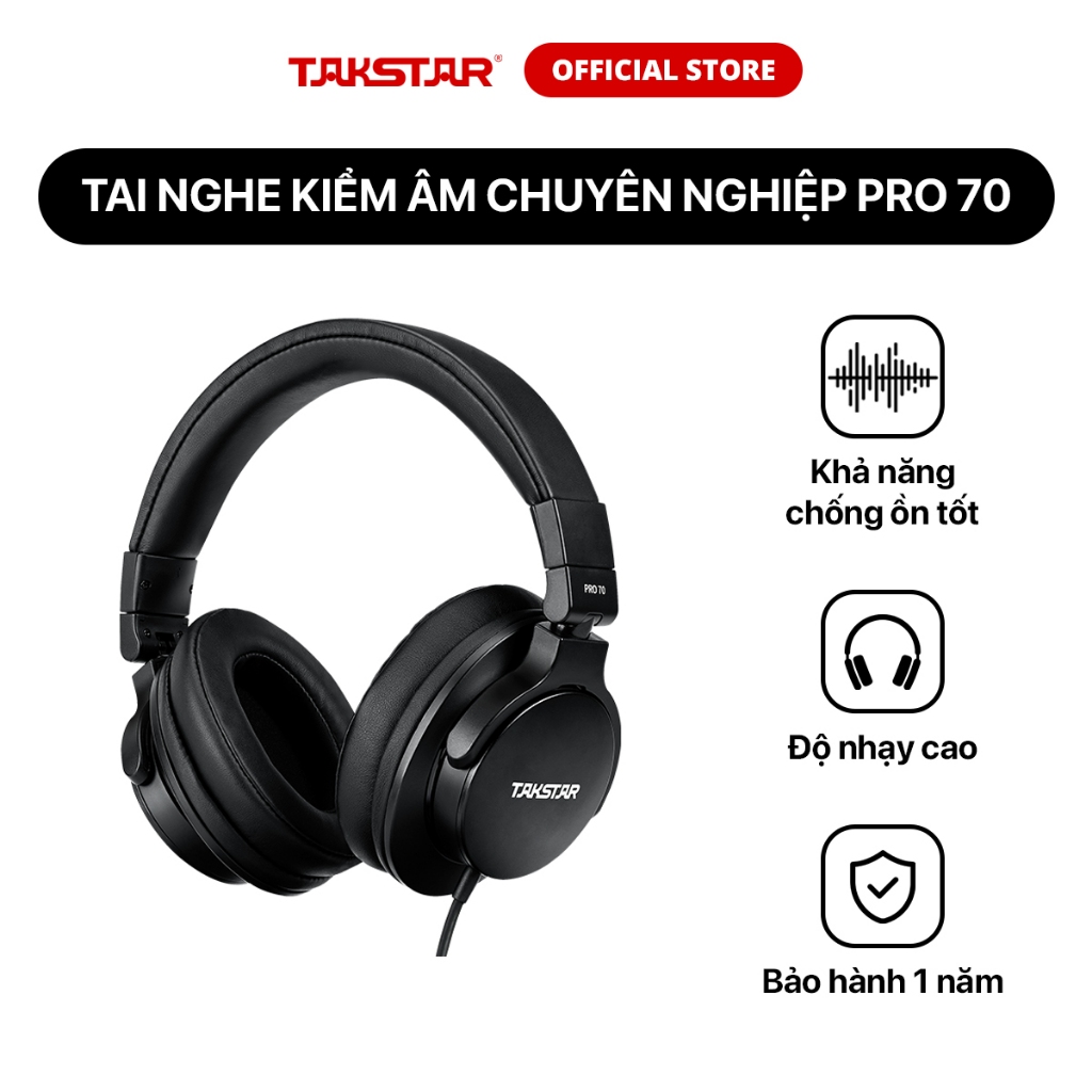 Tai Nghe Kiểm Âm Cao Cấp Takstar PRO 70 Chống Ồn, Nghe Nhạc, Kiểm Âm Livestream Hát Karaoke ...