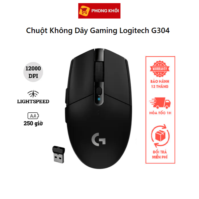Chuột Gaming Không Dây G304 (OEM), 6 Nút Lập Trình, Lightspeed 12.000 Dpi, Chuột Giá Rẻ | Shopee ...