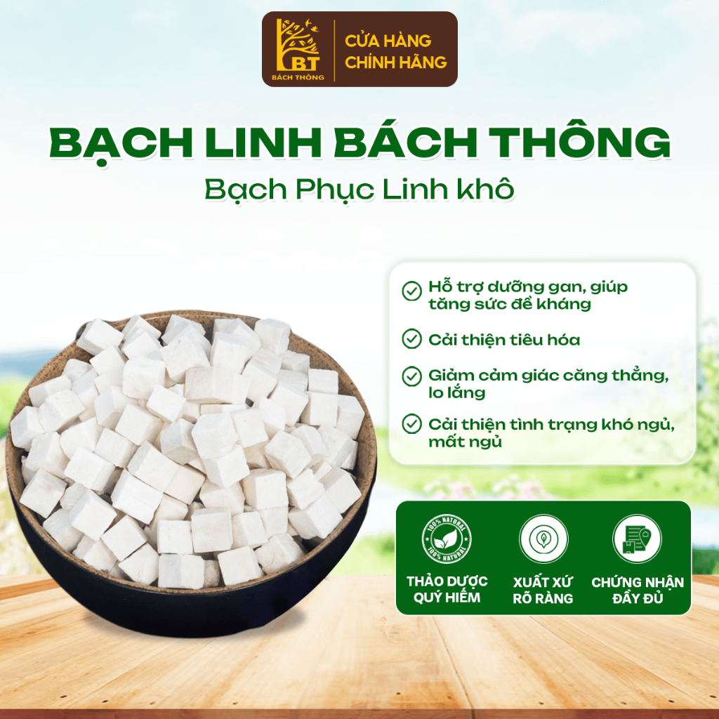Bạch Linh Khô Thượng Hạng An Thần, Kiện Tỳ, Lợi Thủy Gói 1kg - Bách ...