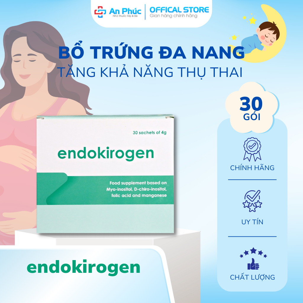 Bổ trứng ENDOKIROGEN Hộp 30 Gói - Tăng Khả Năng Thụ Thai, Buồng Trứng ...