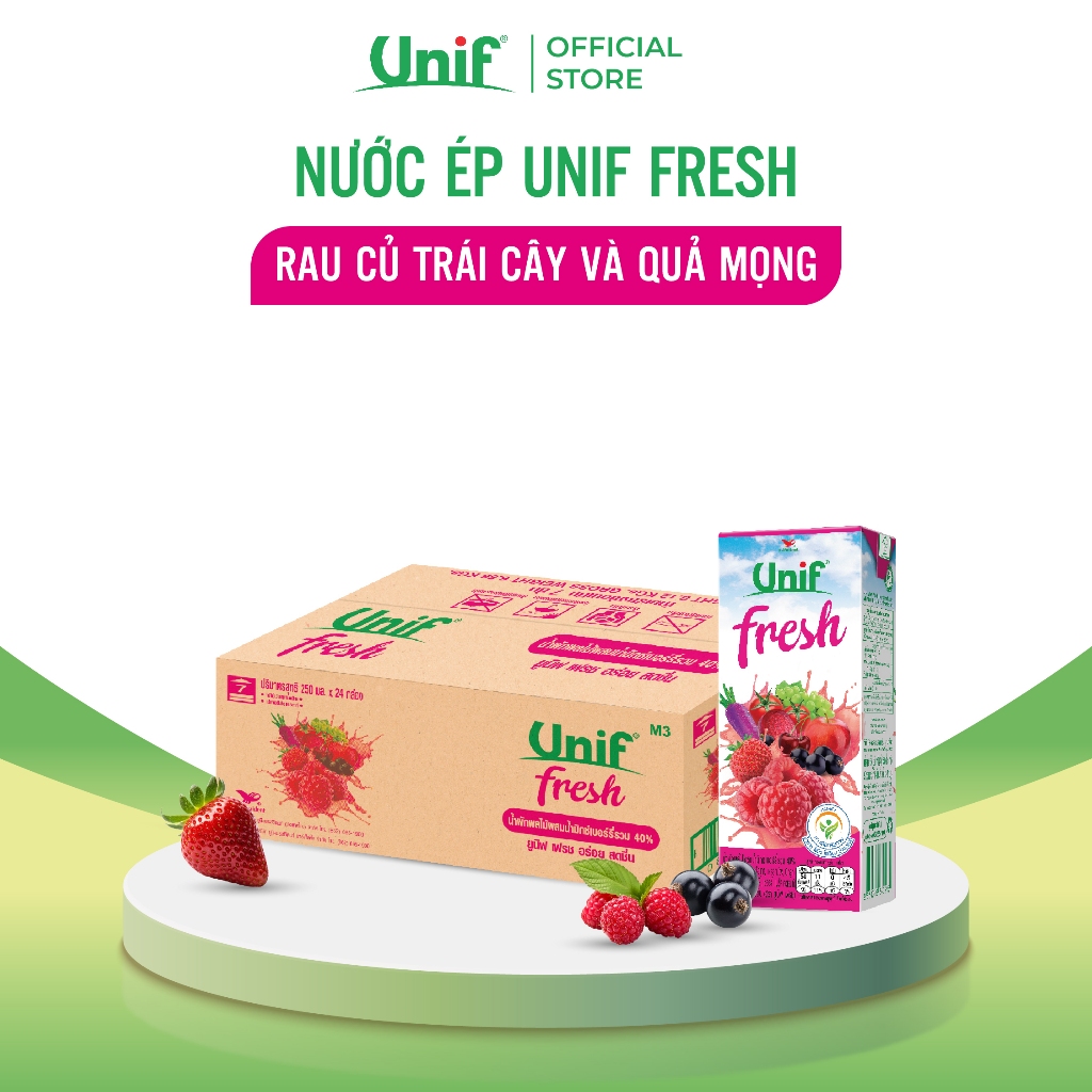 Thùng 36 Hộp Nước Ép Quả Mọng Và Hỗn Hợp Các Loại Rau Củ Trái Cây Unif ...