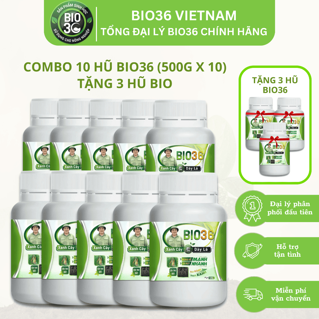 [Bio36 Chính Hãng] Combo 10 Hũ Tặng 03 Hũ Bio 36 Siêu Kích Rễ Đi Đọt ...