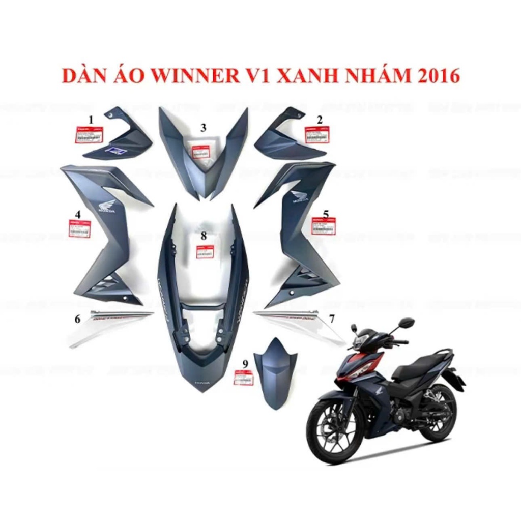 Dàn áo Winner V1 Xanh nhám đời 2016-2018 zin Hãng Honda | Shopee Việt Nam