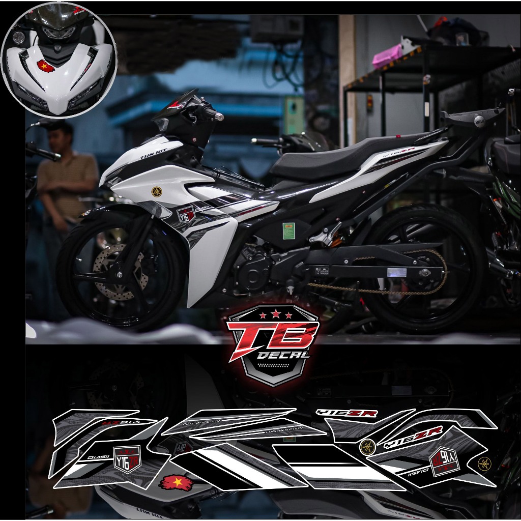 Tem Exciter 155 Logo Y16 Trắng Đen MSX1410 | Shopee Việt Nam