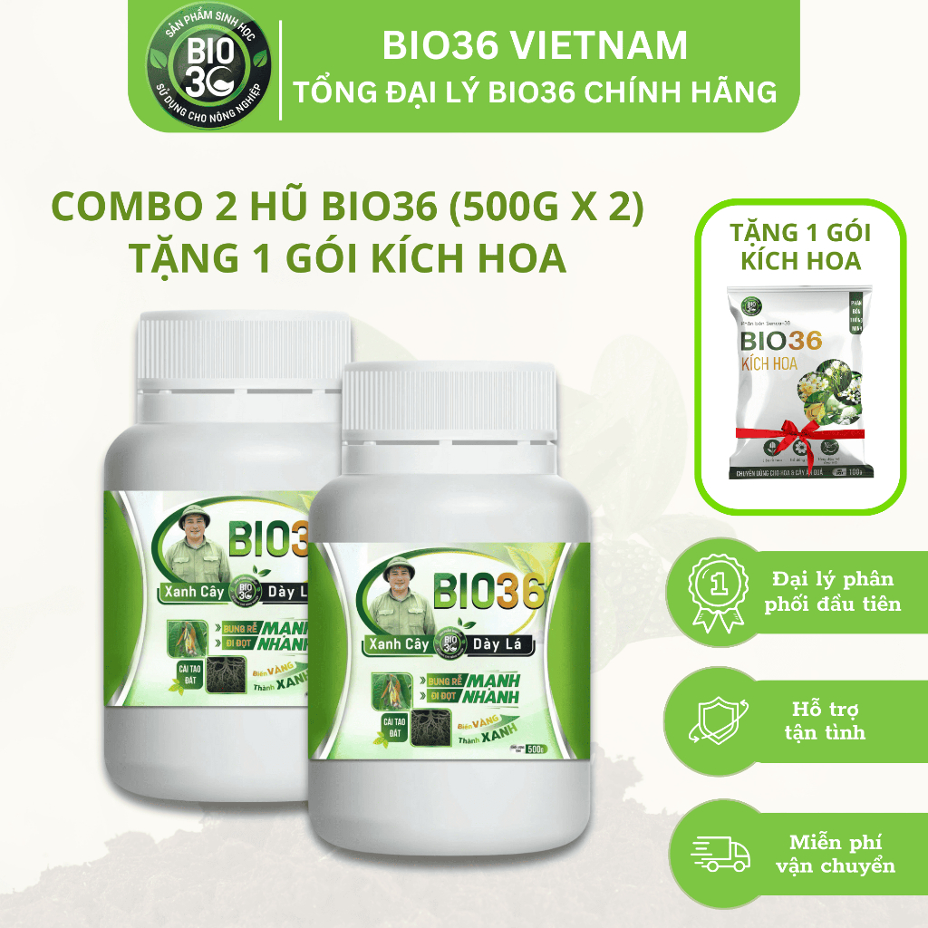 [Bio36 Chính Hãng] Combo 2 Hũ Bio 36 Siêu Kích Rễ Đi Đọt Tặng 01 Gói ...