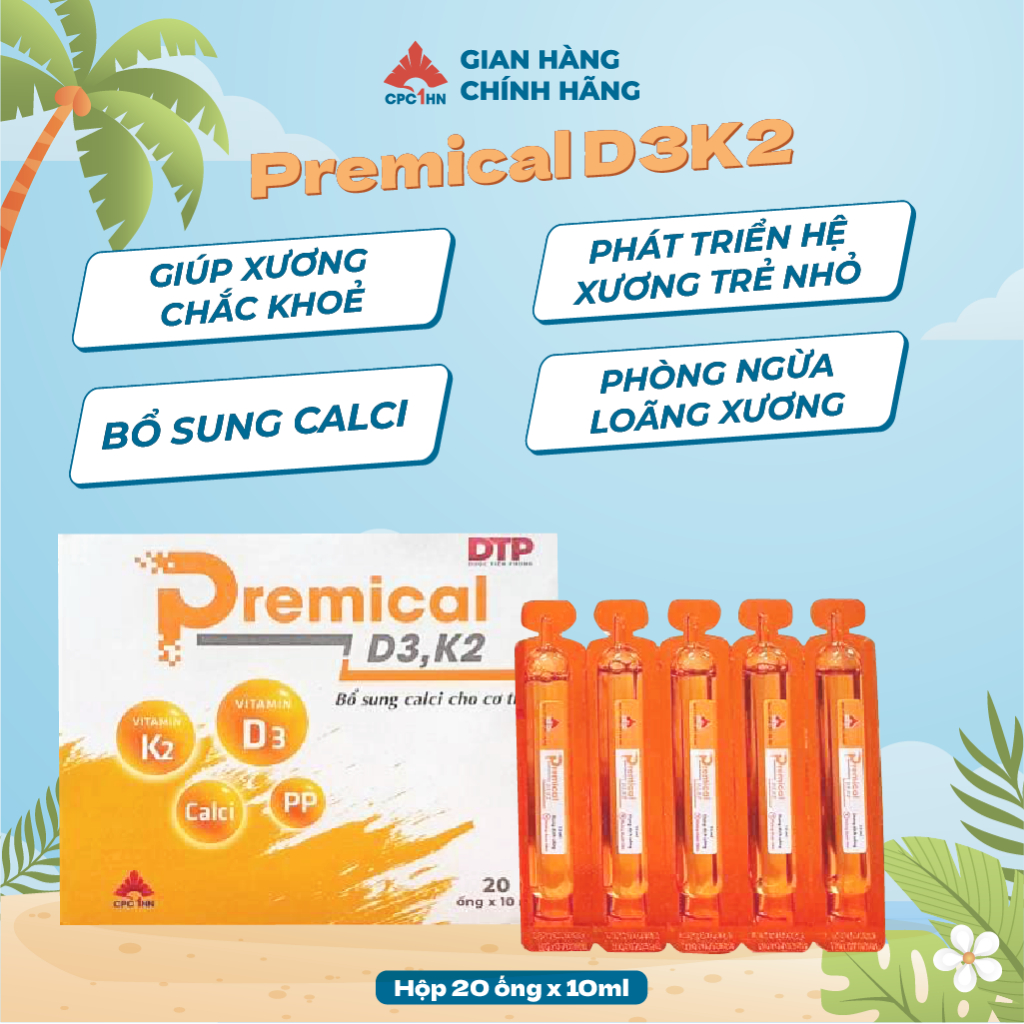 Dung dịch uống Premical D3K2 bổ sung calci giúp xương chắc khoẻ hộp 20 ...
