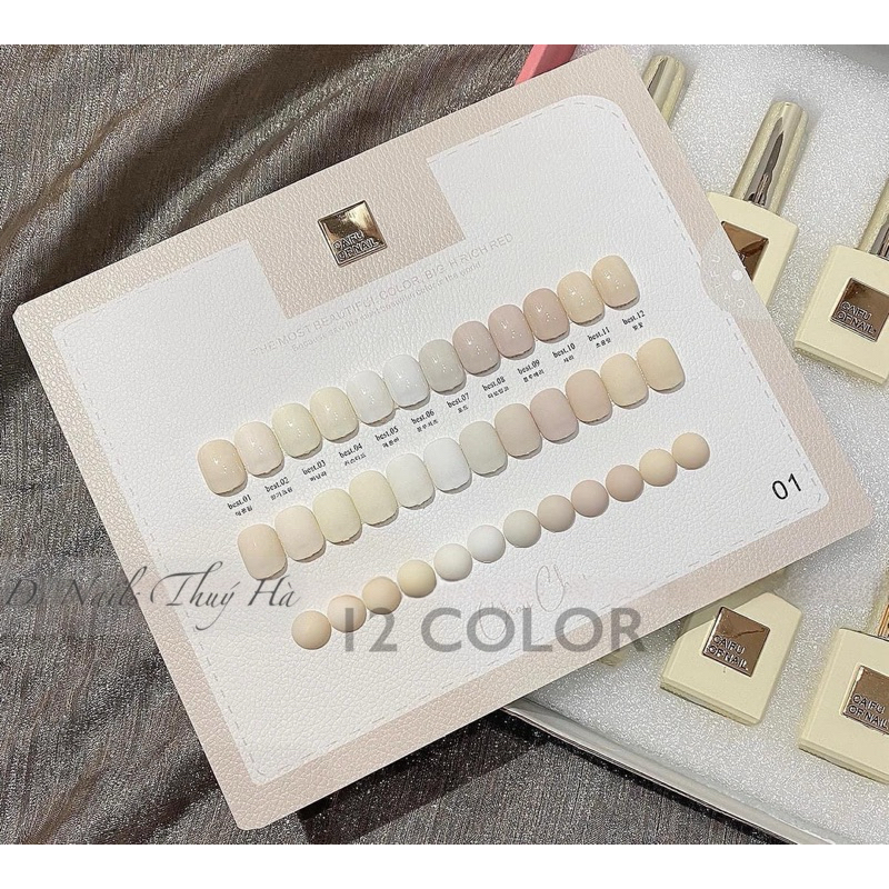 Set sơn gel trắng Chou Chou 12 màu cao cấp tặng kèm bảng màu chai 15ml ...