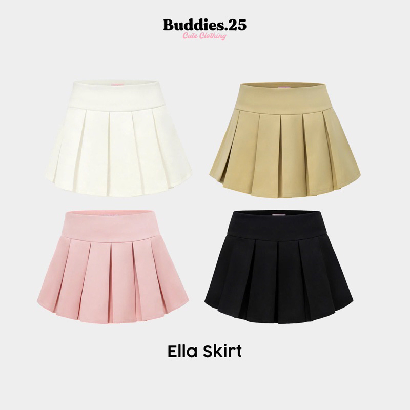 BUDDIES | Ella Skirt | Váy khaki xếp ly dày dặn có lót | Shopee Việt Nam