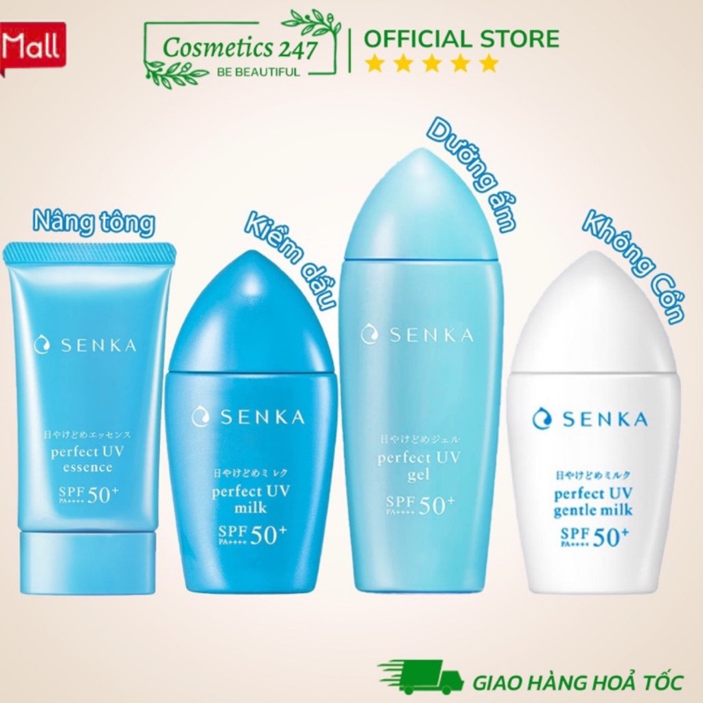 Kem Chống Nắng Senka Perfect UV Dạng Sữa 40ML & Gel 80ML & Essence 50G | Shopee Việt Nam