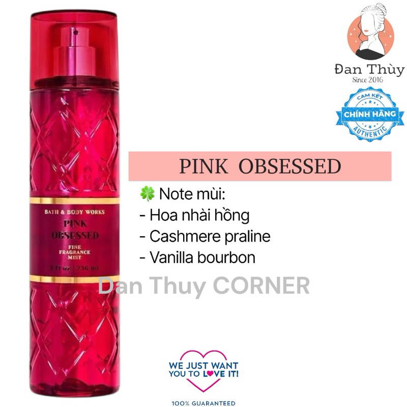 PINK OBSESSED Xịt Thơm Tắm Dưỡng BATH & BODY WORKS 236ml (Hàng Mỹ ...