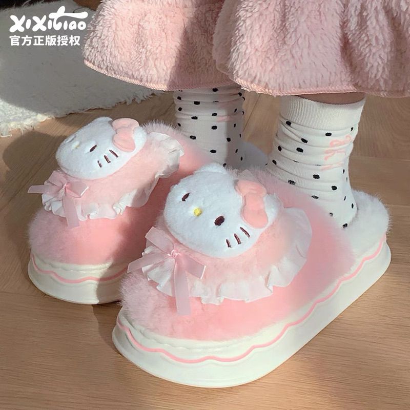 {XIXITIAO}Dép bông,dép đi trong nhà hình Hello Kitty dễ thương phong ...