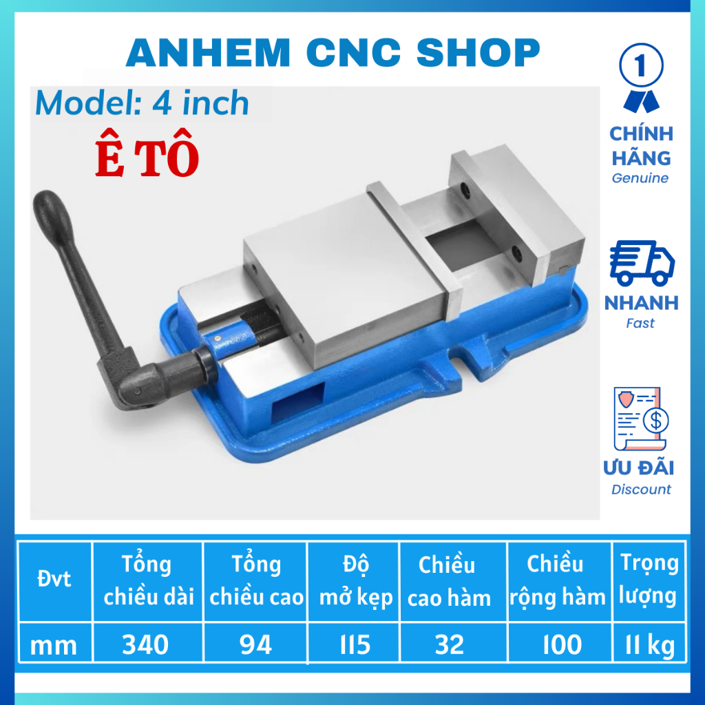 Eto máy phay tiện CNC 4 inch mở kẹp 115mm | Shopee Việt Nam