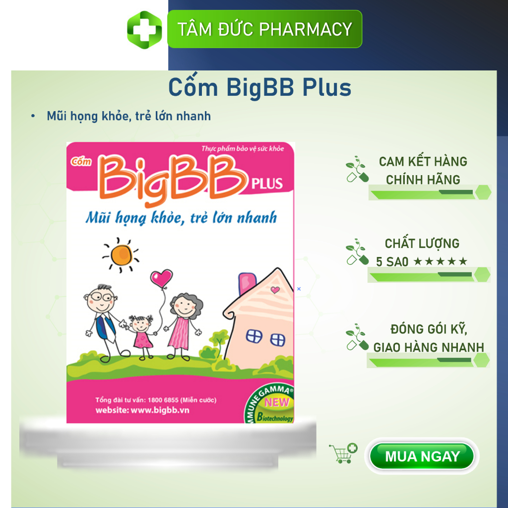 Cốm BIGBB PLUS [Hộp 16 gói] - Tăng cường sức đề kháng cho bé [big bb ...