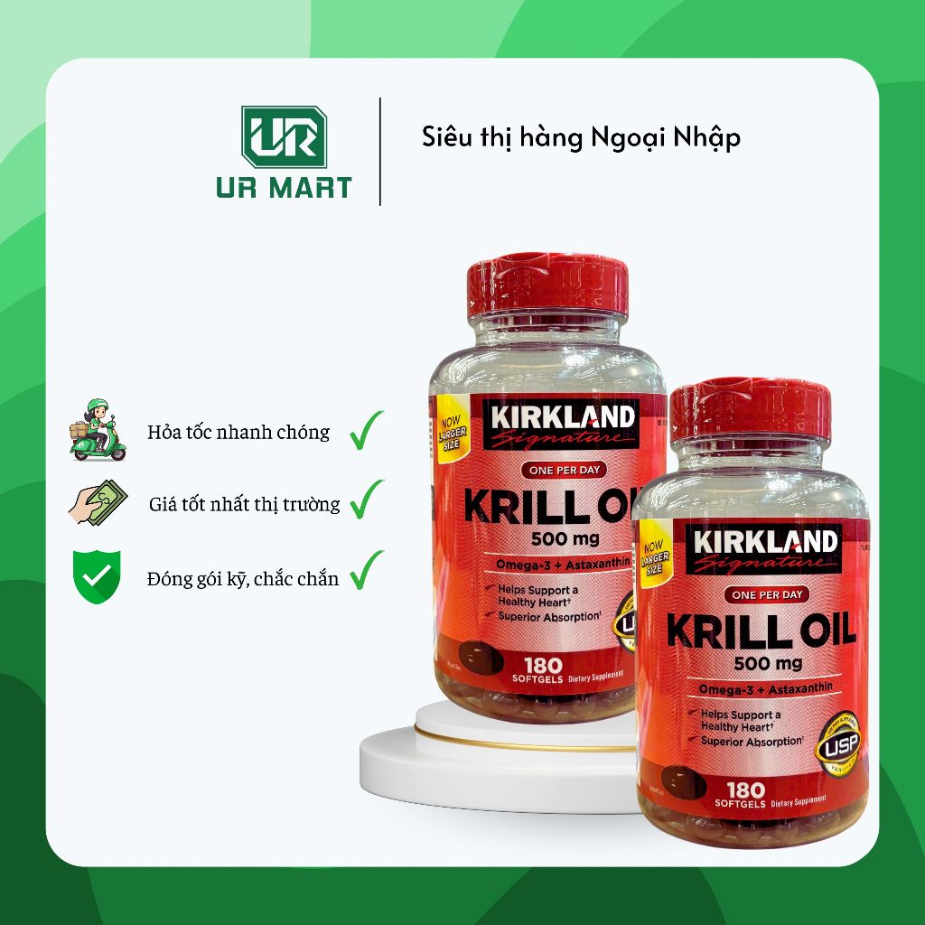 Dầu Cá Kirkland Signature Krill Oil 500mg, 180 Viên | Shopee Việt Nam