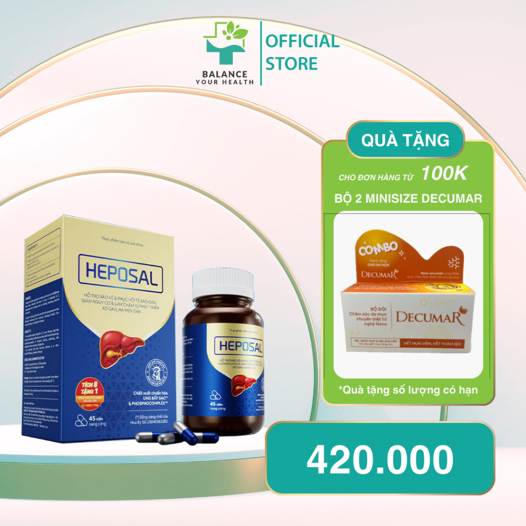Tăng Cường Chức Năng và Phục Hồi Tổn Thương Gan Heposal Lọ 45 Viên ...