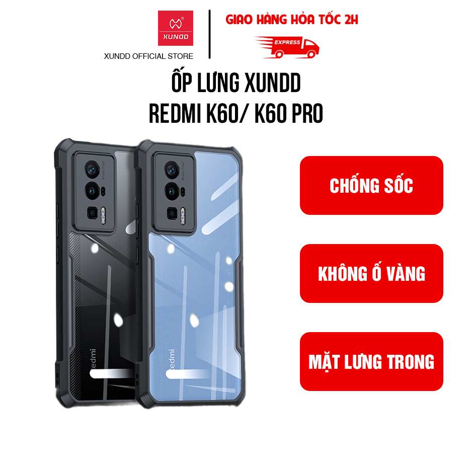 Ốp lưng XUNDD Redmi K60 / K60 Pro - Viền TPU, Chống sốc, Mặt lưng trong | Shopee Việt Nam