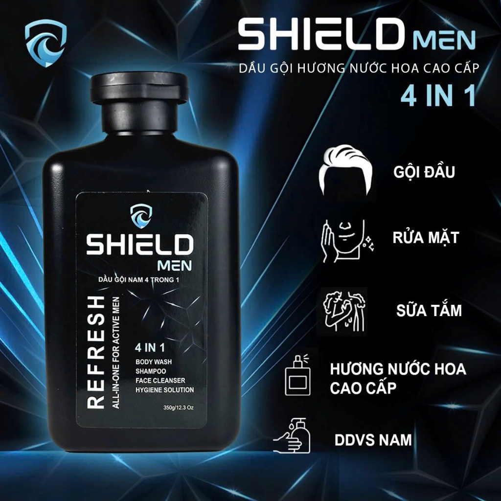 Dầu gội 4in1 Shield Men - Hương thơm cao cấp 350ml Collagen Dưỡng Tóc ...