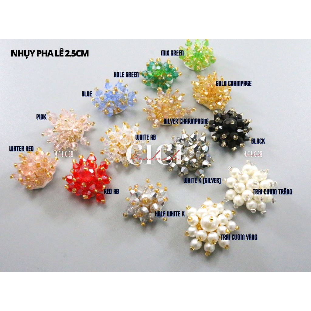 Nhuỵ pha lê chùm nhuy cườm nhuỵ 2.5cm Cici Handmade nguyên liệu đính ...