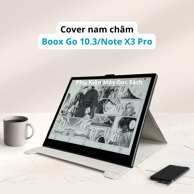 Bao Da Cover Nam Châm Boox Go 10.3/Note X3 Pro, Case Máy Đọc Sách Boox Go 10.3, Boox Note X3 Pro ...