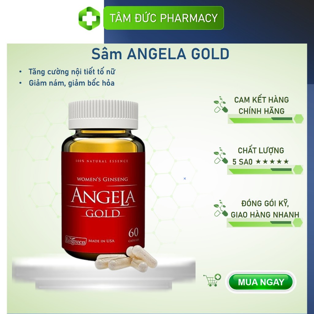 Sâm ANGELA GOLD [Hộp 60 viên] - Tăng cường sinh lý nữ, giảm bốc hỏa ...