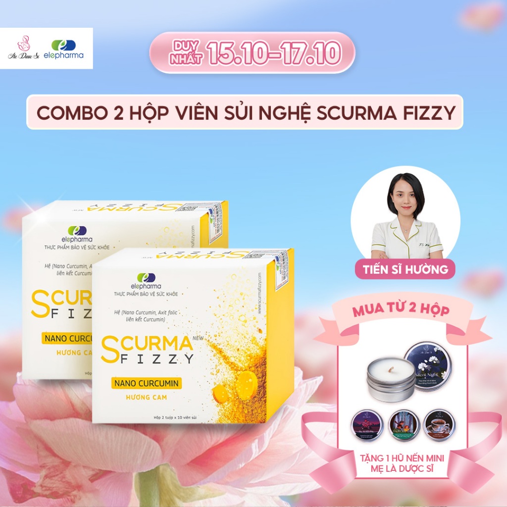 Combo 2 hộp viên sủi tinh chất nghệ Curcumin Scurma Fizzy hỗ trợ tiêu ...