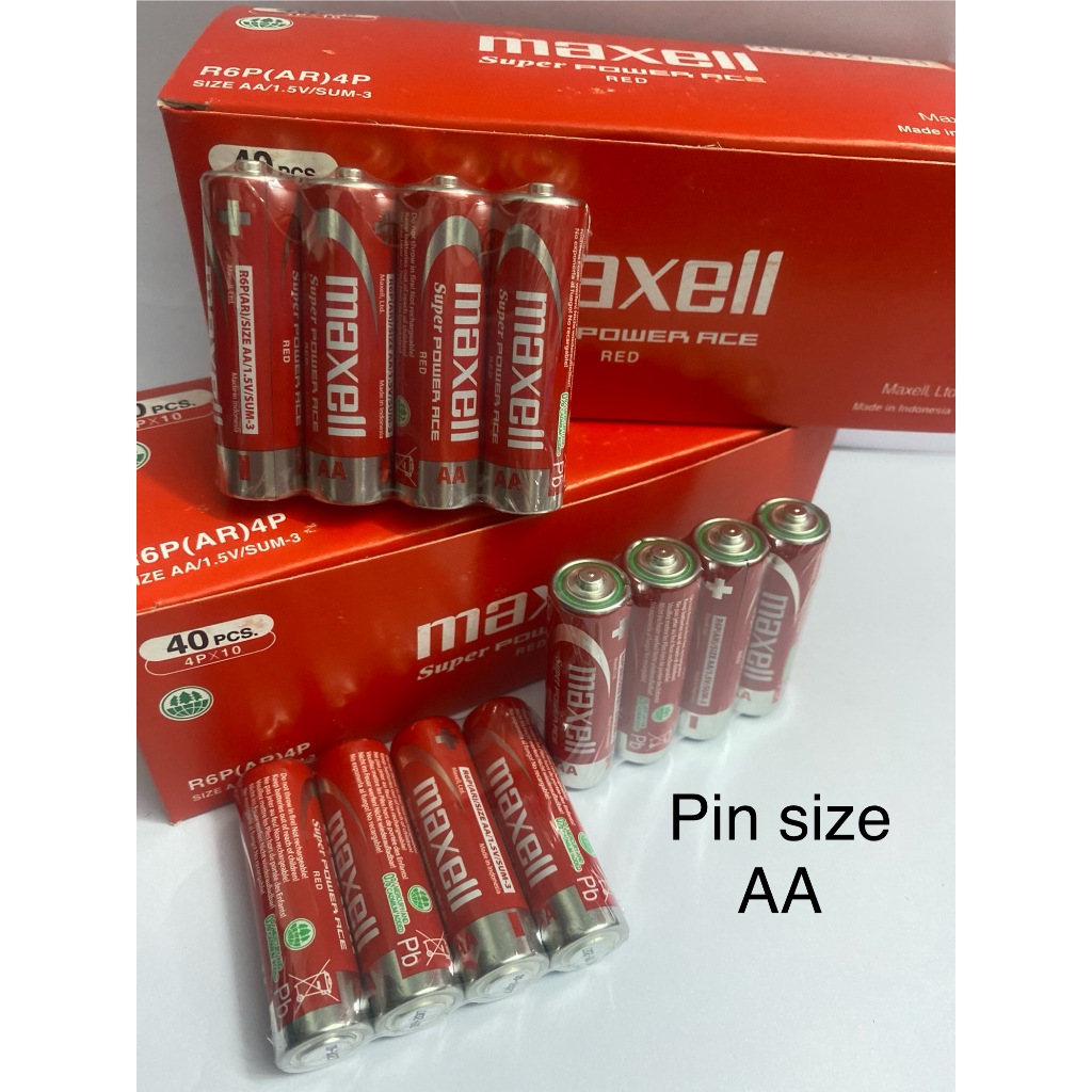 Pin Tiểu 2A( AA) Maxell 1.5V R6P(AR)4P dùng cho đồng hồ, chuột máy tính ...