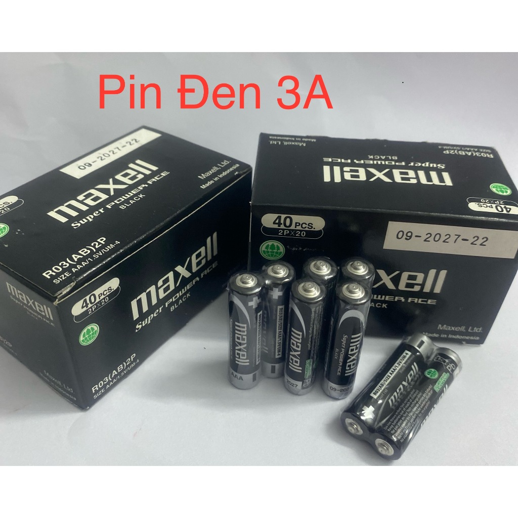 Pin đũa 1.5V MAXELL AAA ( 3A) đen Super Power A dùng cho Remote, chuột ...