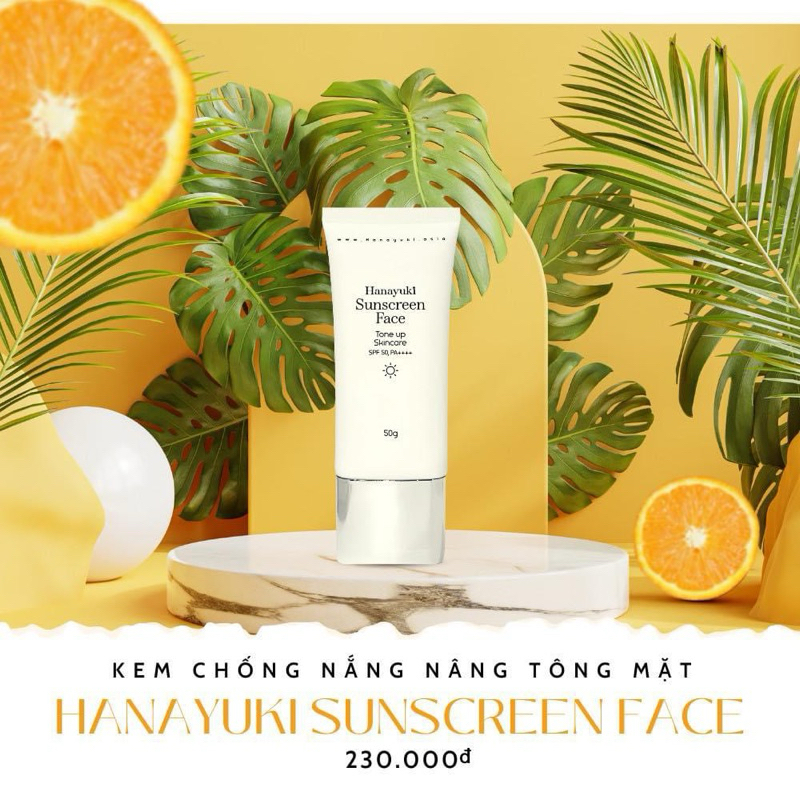 Kem Chống Nắng Nâng Tông Cho Mặt Hanayuki Sunscreen Face 50gr | Shopee ...