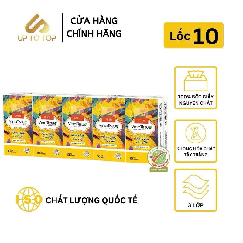 LỐC 10 GÓI GIẤY BỎ TÚI PREMIER VINATISSUE 10 TỜ SIÊU MỀM MỊN VÀ DAI ...