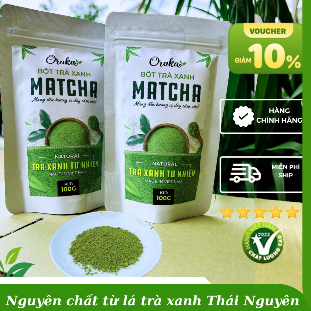 Bột matcha Oraka trà xanh nguyên chất sản xuất theo công nghệ Nhật Bản ...