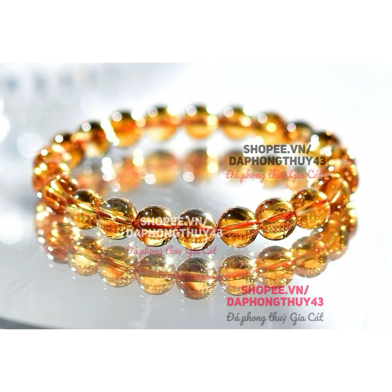 Vòng tay thach anh vàng đẹp vip kiểm định 8 li 10 li | Shopee Việt Nam